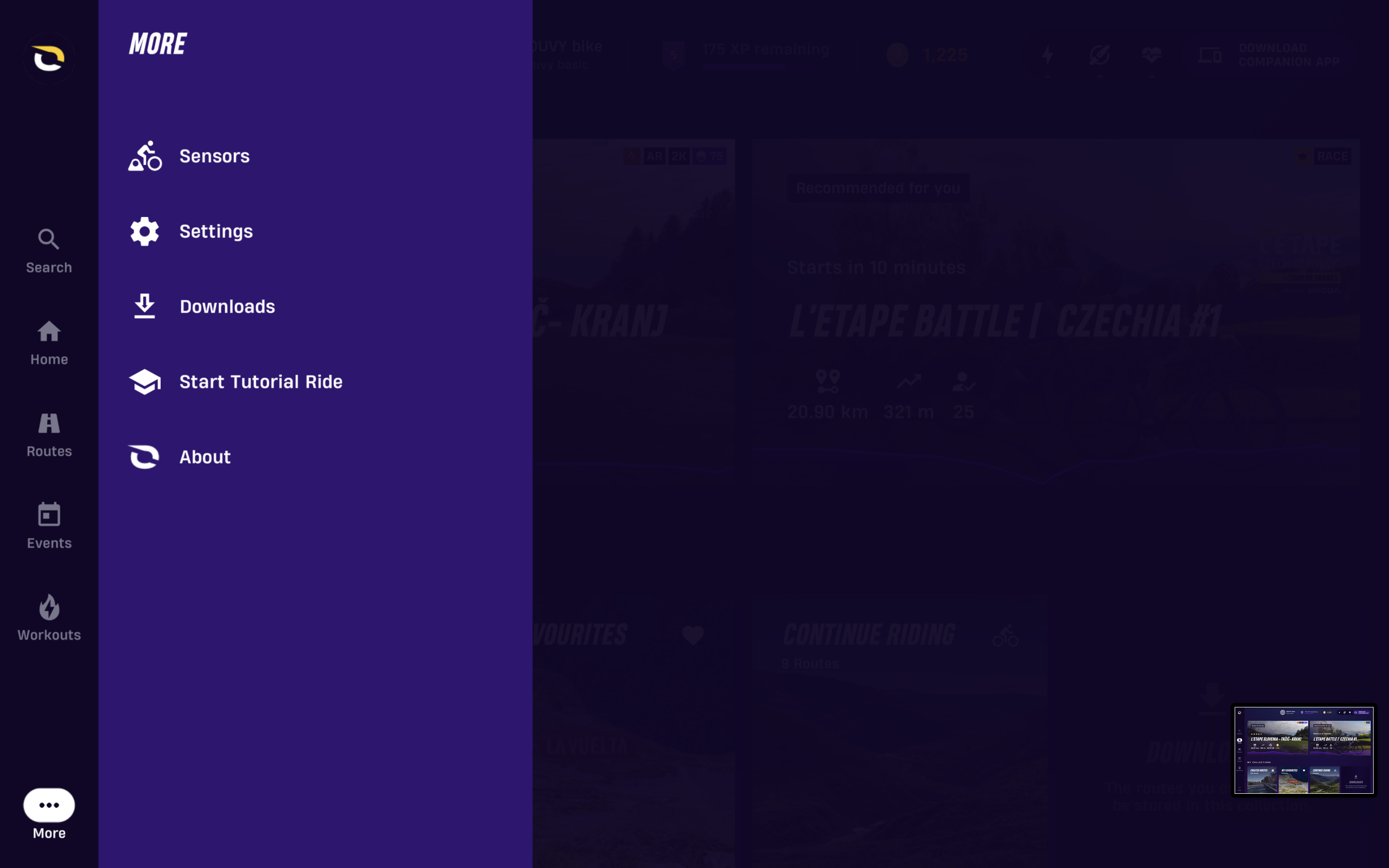 In-app Settings – ROUVY - EN