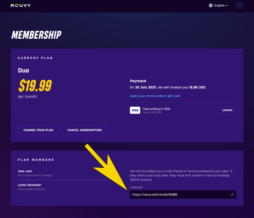 Gestión de miembros en el plan DUO y GRUPO – ROUVY - ES