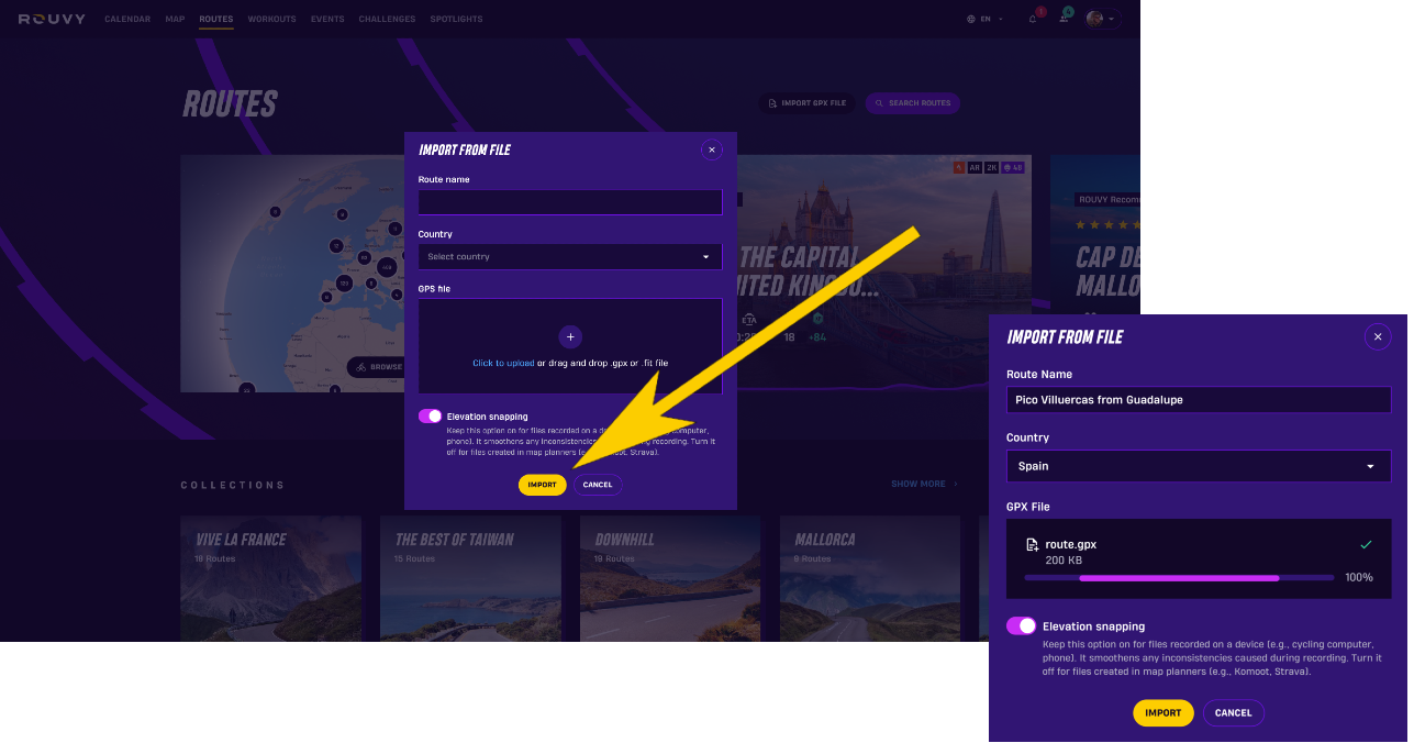 GPX route import: Train on your exact course – ROUVY - EN